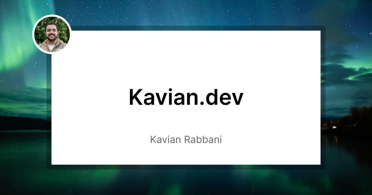 Kavian.dev